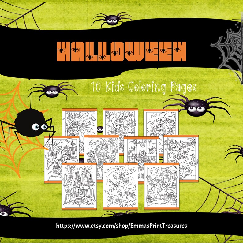10 Kids Halloween Coloring Pages| Print and Color| Hours of Coloring ...