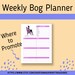 Printable Weekly Blog Planner Pages 5 Colors One for Each Week Blog ...