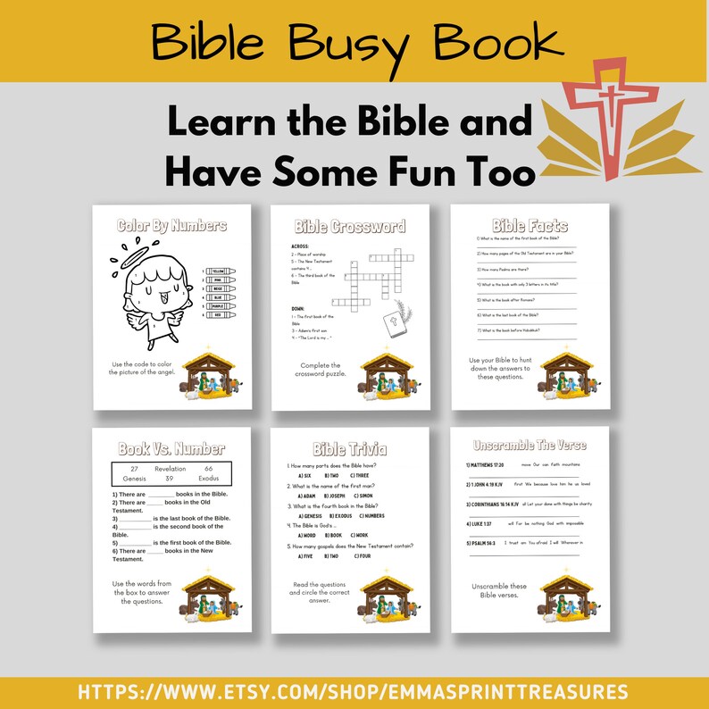 Bible Busy Book12 Fun Pages Perfect for Home School on the - Etsy