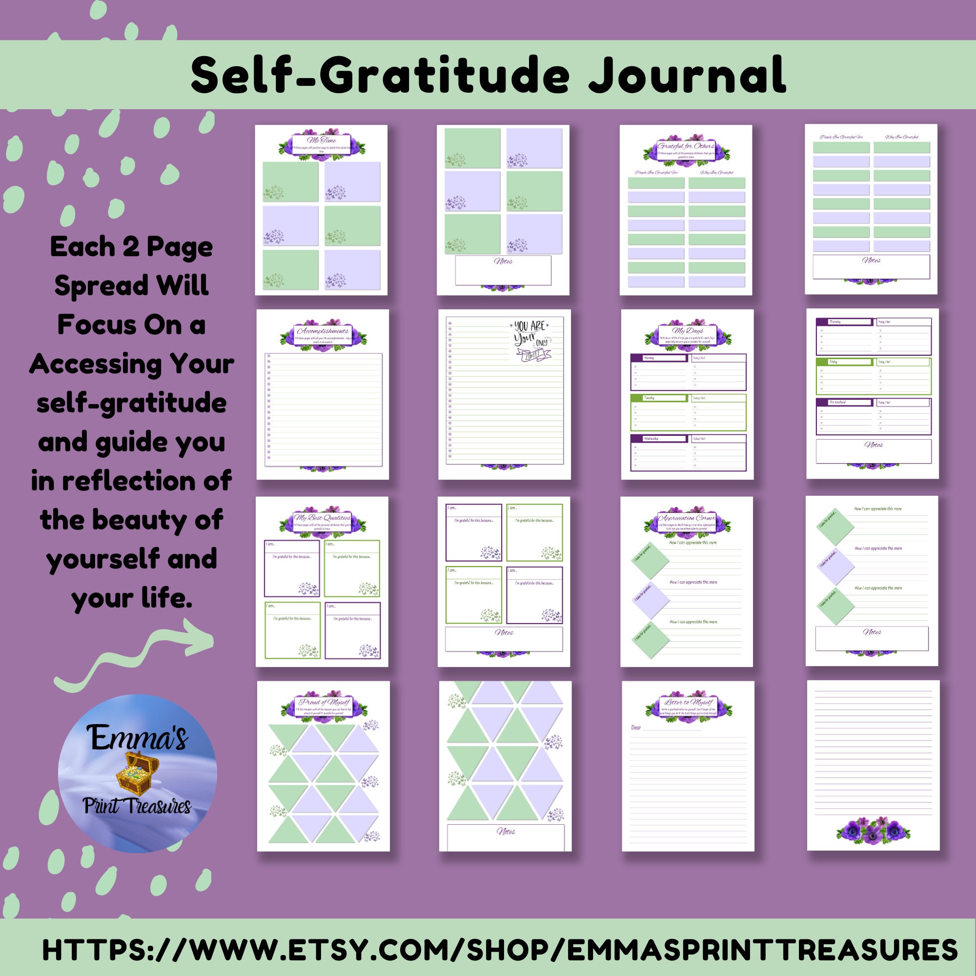 Self-gratitude Journal 25 Unique and Fun Pages to Explore and Realize ...