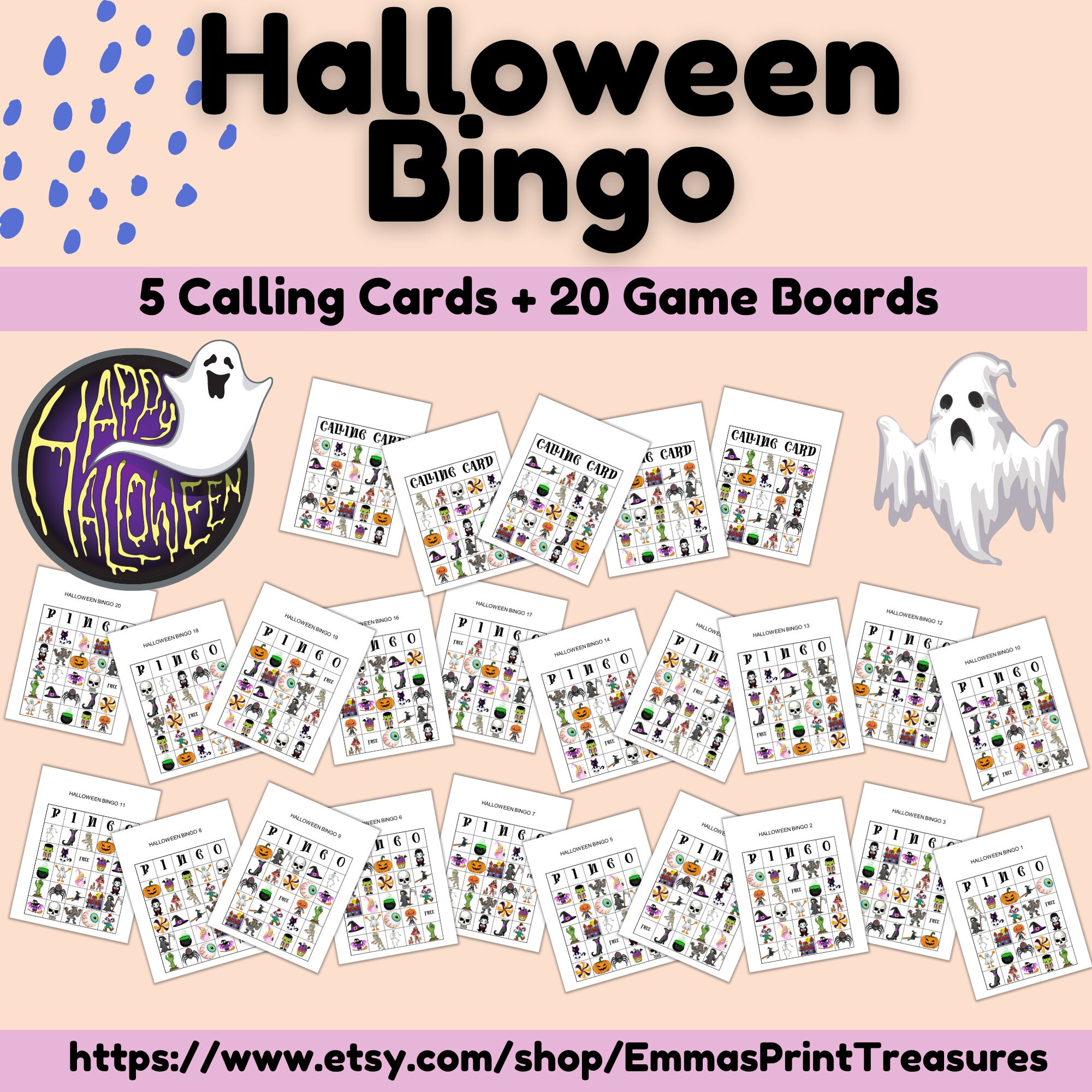 Halloween Bingo| 20 Unique Games Boards & 5 Calling Cards| Perfect ...