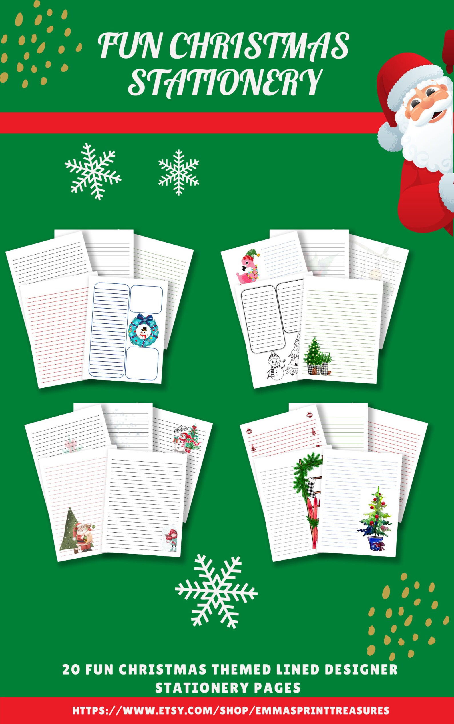 Fun Christmas Stationery| Digital Designer Stationery| Digital Planner ...
