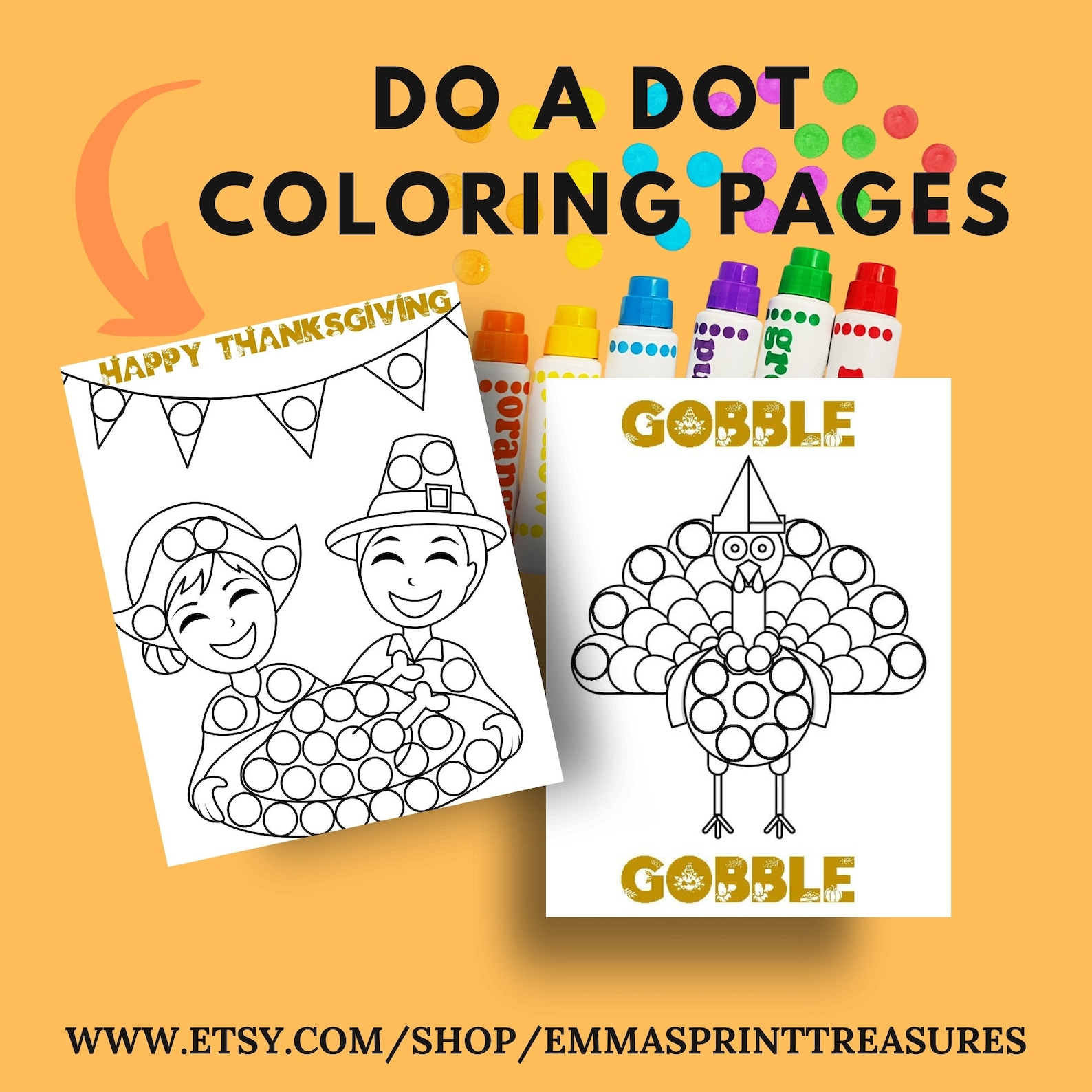 Thanksgiving Coloring Sheets| Dot A Dot Coloring Page for Kids| Do A ...