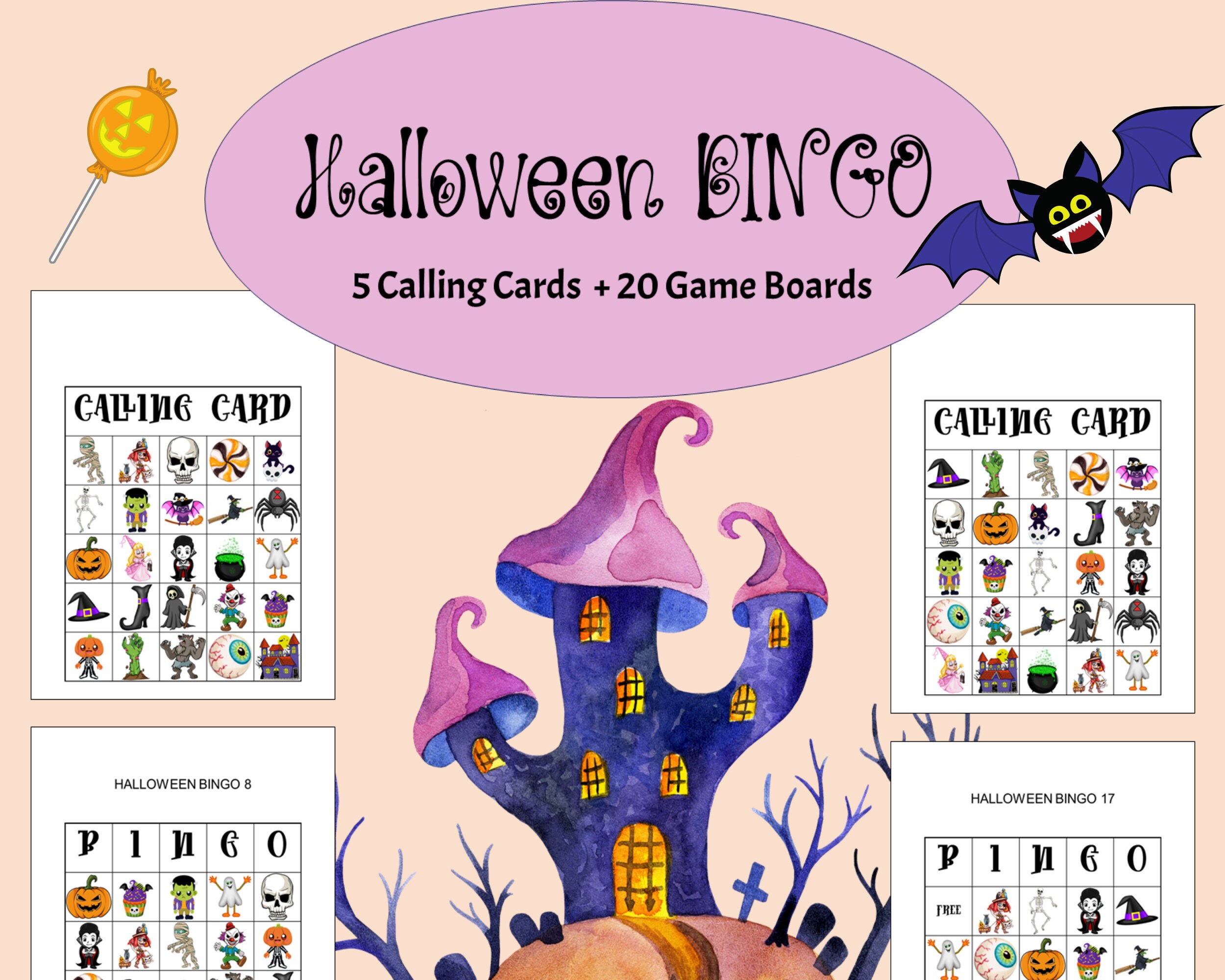 Halloween Bingo| 20 Unique Games Boards & 5 Calling Cards| Perfect ...