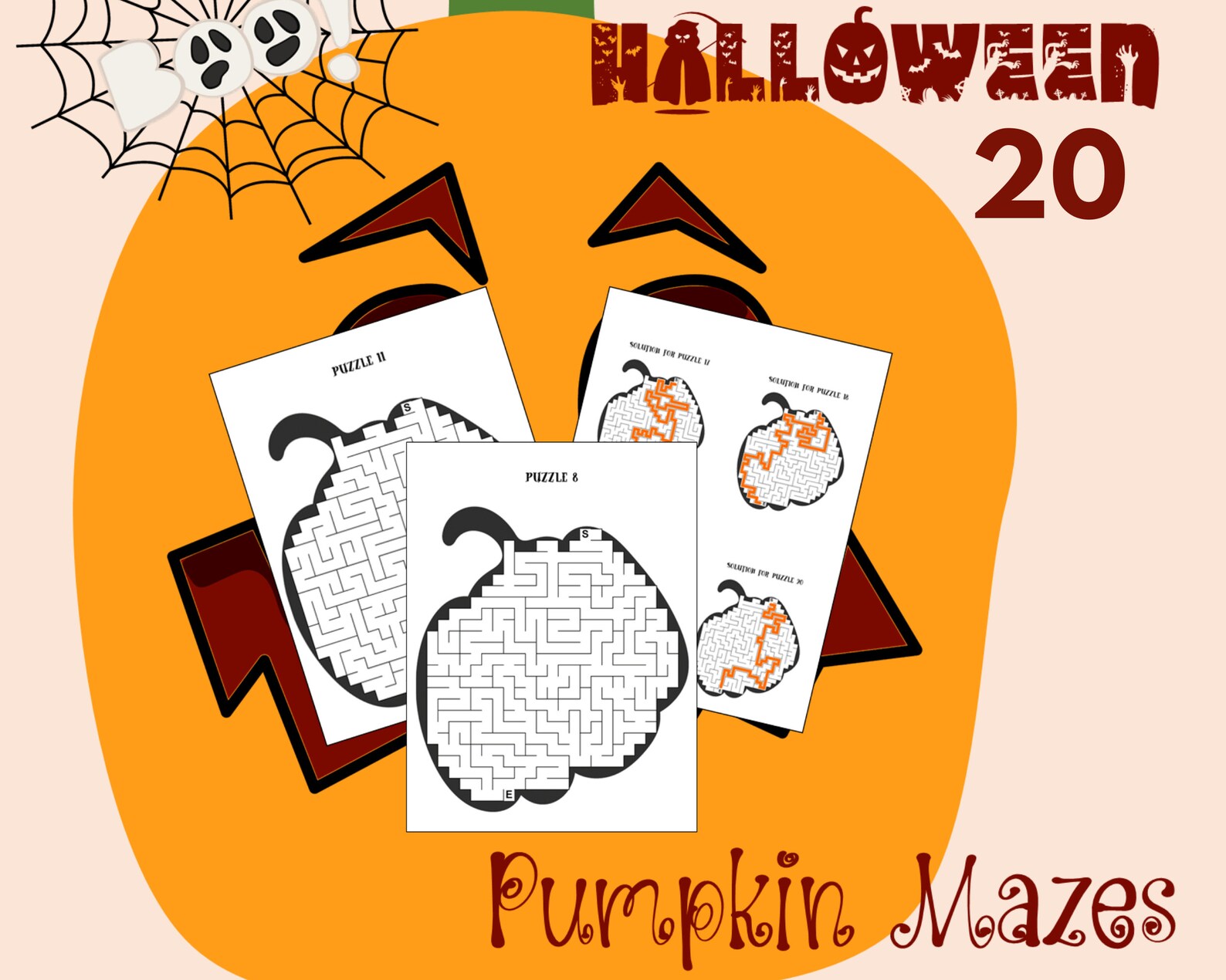 20 Halloween Pumpkin Mazes and Solutions| Relax and Enjoy Solving These ...