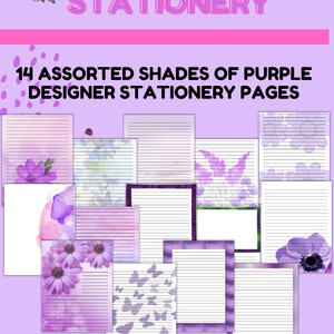 Shades of Purple Digital Designer Stationery| Digital Planner Inserts ...