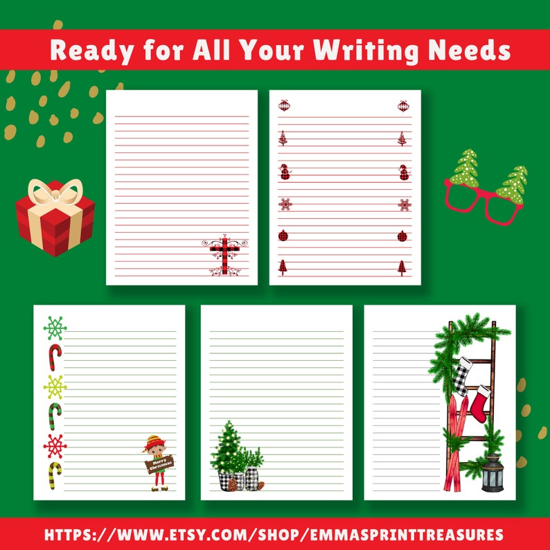 Fun Christmas Stationery| Digital Designer Stationery| Digital Planner ...