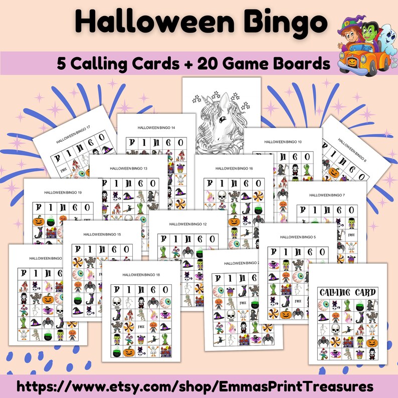 Halloween Bingo| 20 Unique Games Boards & 5 Calling Cards| Perfect ...