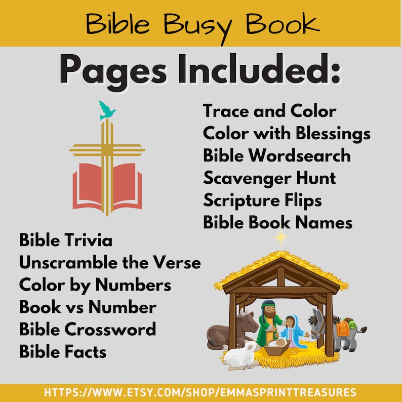 Bible Busy Book12 Fun Pages Perfect for Home School on the - Etsy
