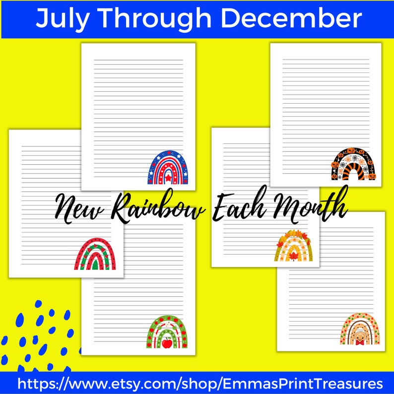 A Year of Rainbows Designer Stationery| Digital Planner Inserts| Set of ...