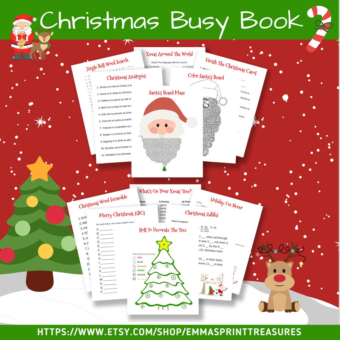 Christmas Busy Book14 Pages Perfect for Home School on the - Etsy
