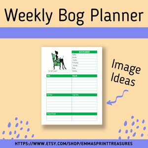Printable Weekly Blog Planner Pages| 5 Colors - One for Each Week| Blog ...