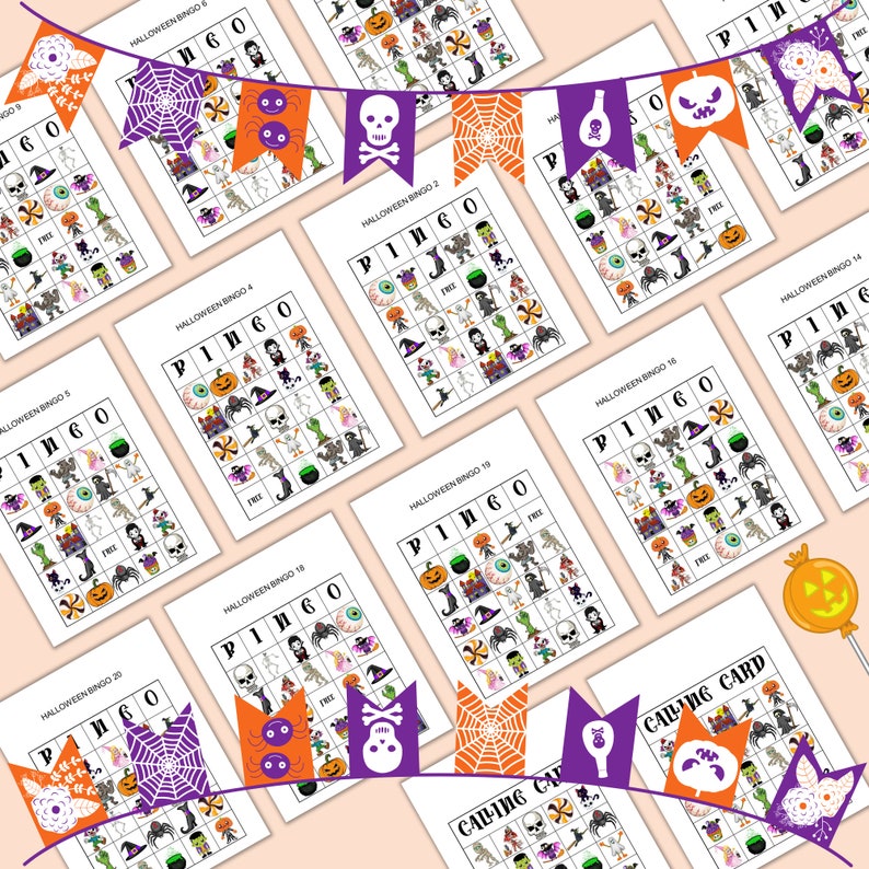 Halloween Bingo| 20 Unique Games Boards & 5 Calling Cards| Perfect ...