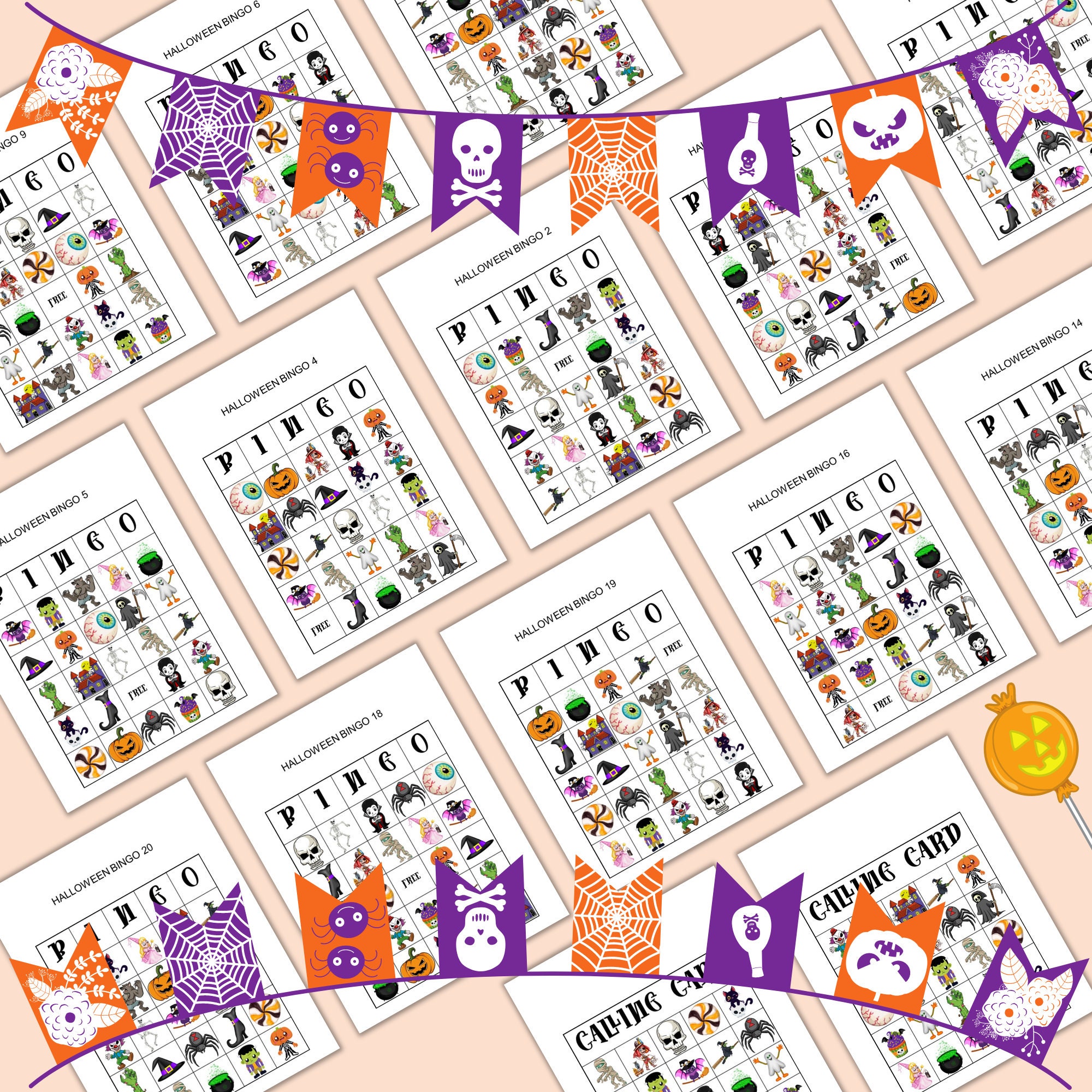 Halloween Bingo| 20 Unique Games Boards & 5 Calling Cards| Perfect ...