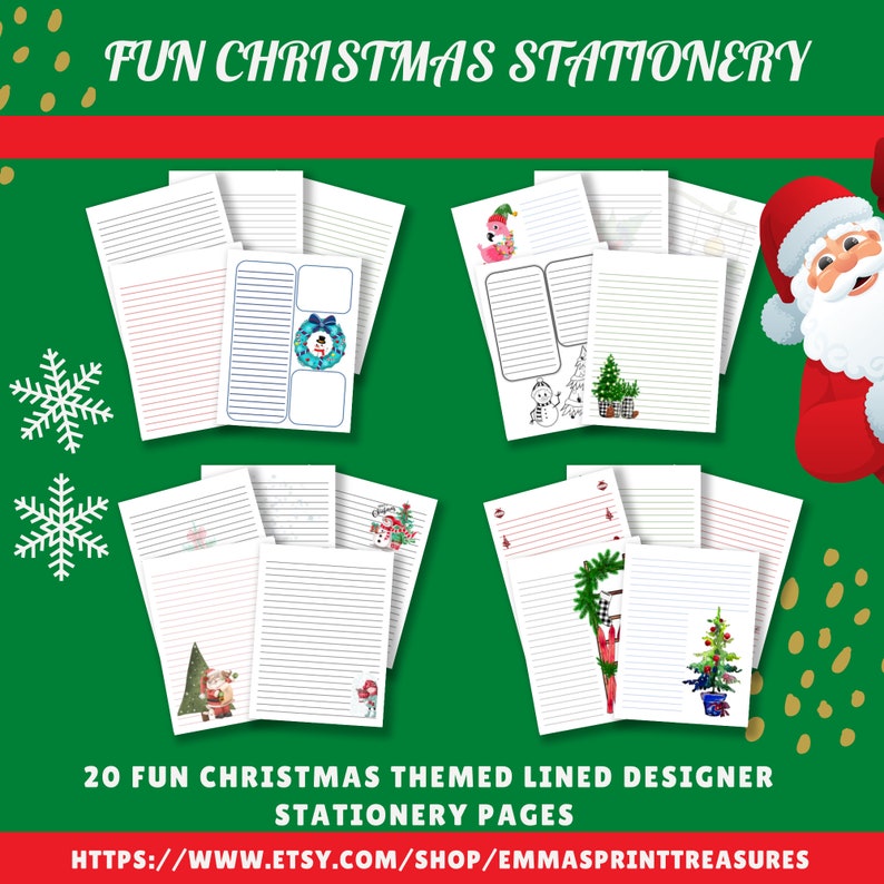 Fun Christmas Stationery| Digital Designer Stationery| Digital Planner ...