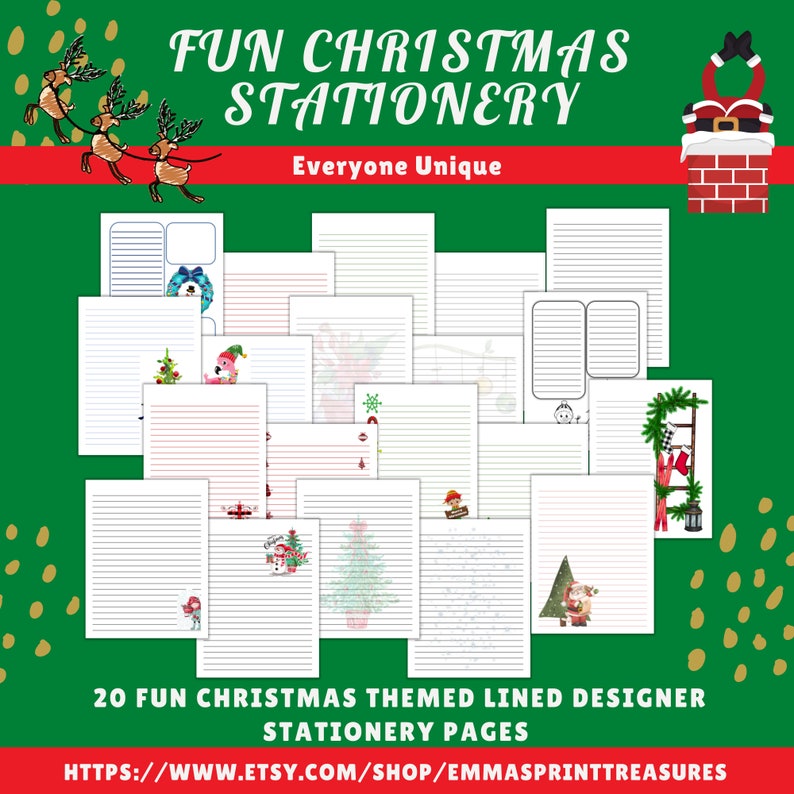 Fun Christmas Stationery| Digital Designer Stationery| Digital Planner ...