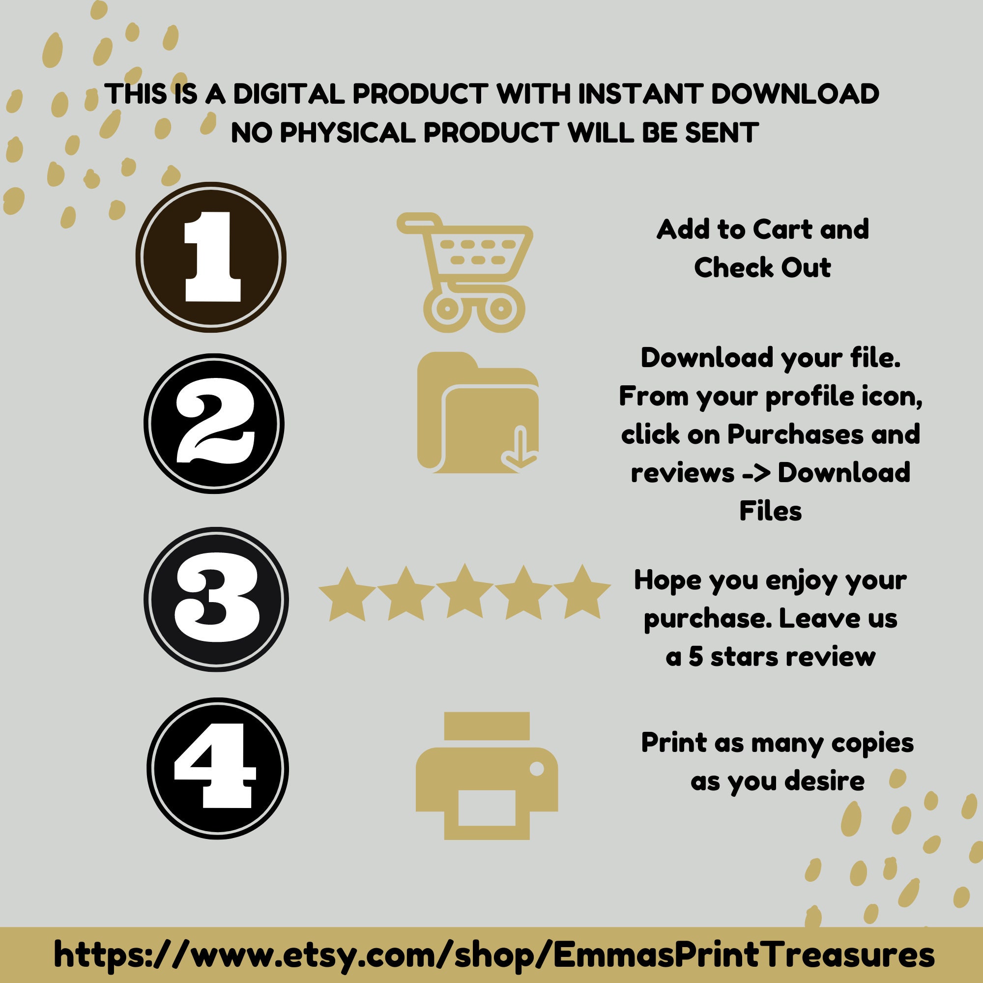 20 Printable Christmas Gift Tags - Gold| Digital Download| Party Favor ...