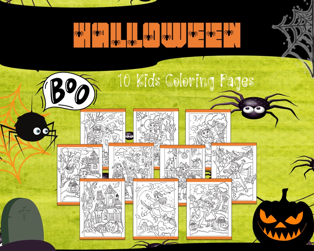 10 Kids Halloween Coloring Pages| Print and Color| Hours of Coloring ...