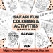 Safari Coloring & Activities - 20 Fun Pages| Every Page is Colorable ...