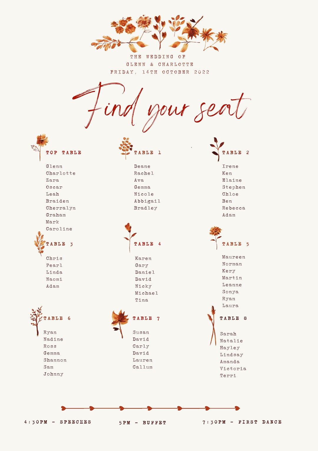 Digital Wedding Table Plan, Digital Wedding Table Plan, Wedding ...