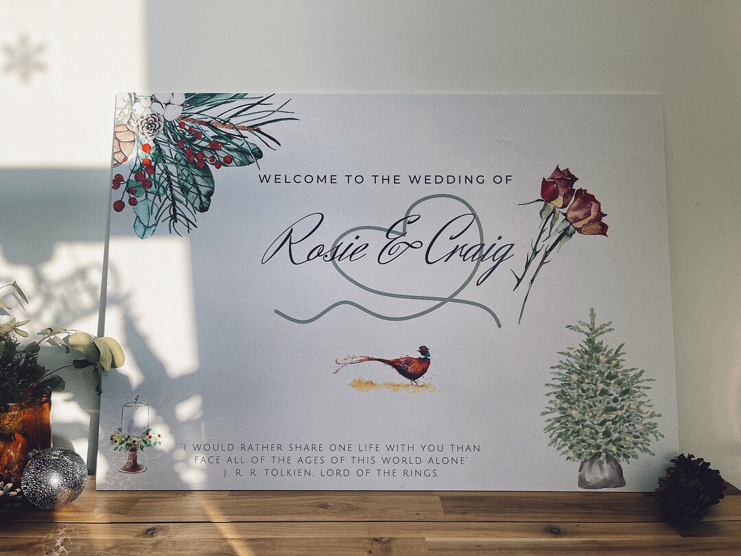 A1 Wedding Welcome Sign, Order of the Day Wedding Sign, Wedding Table ...