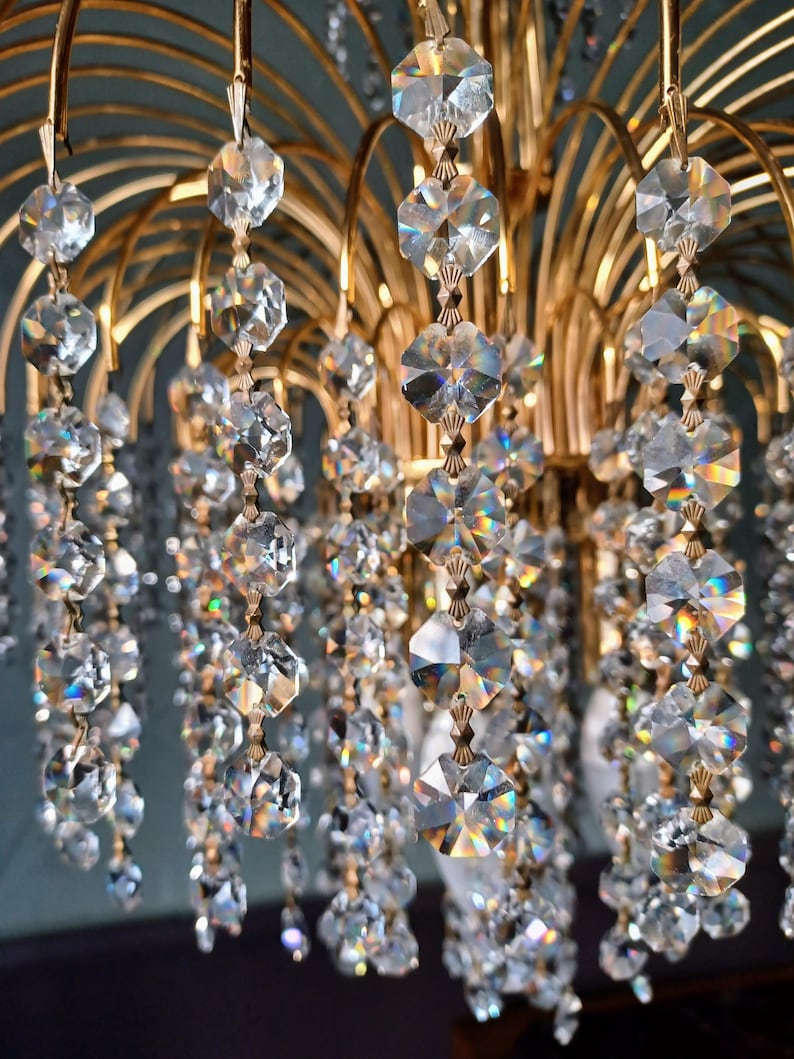 Swarovski Crystal Waterfall Chandelier: Mid-century 5-tier Retro ...