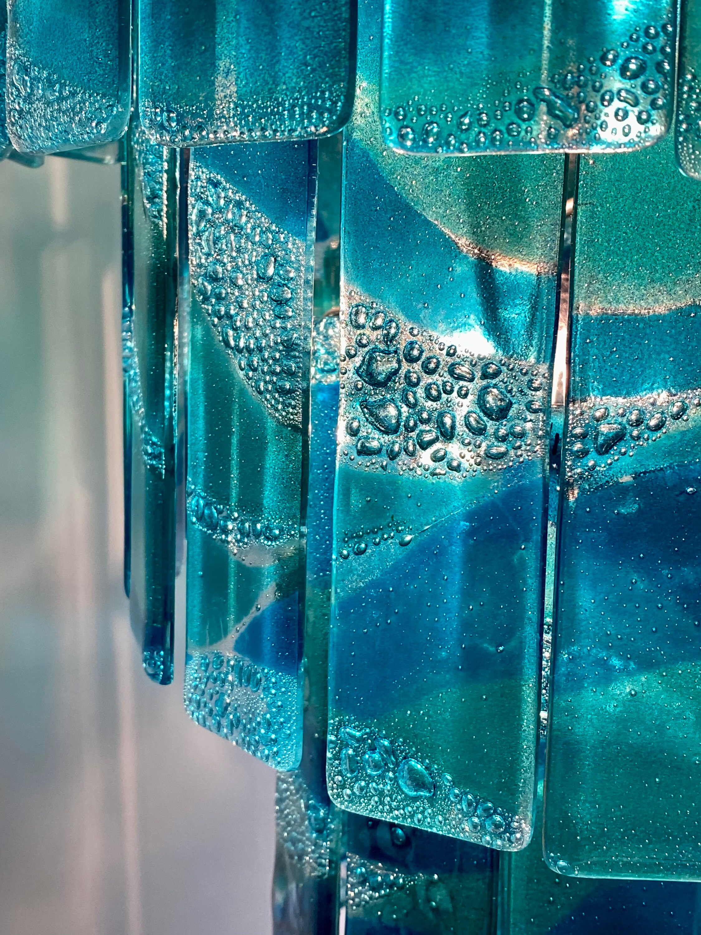 Ocean Sea Scape Wave Spiral Light , Handmade Fused Glass Bespoke 5 Tier ...