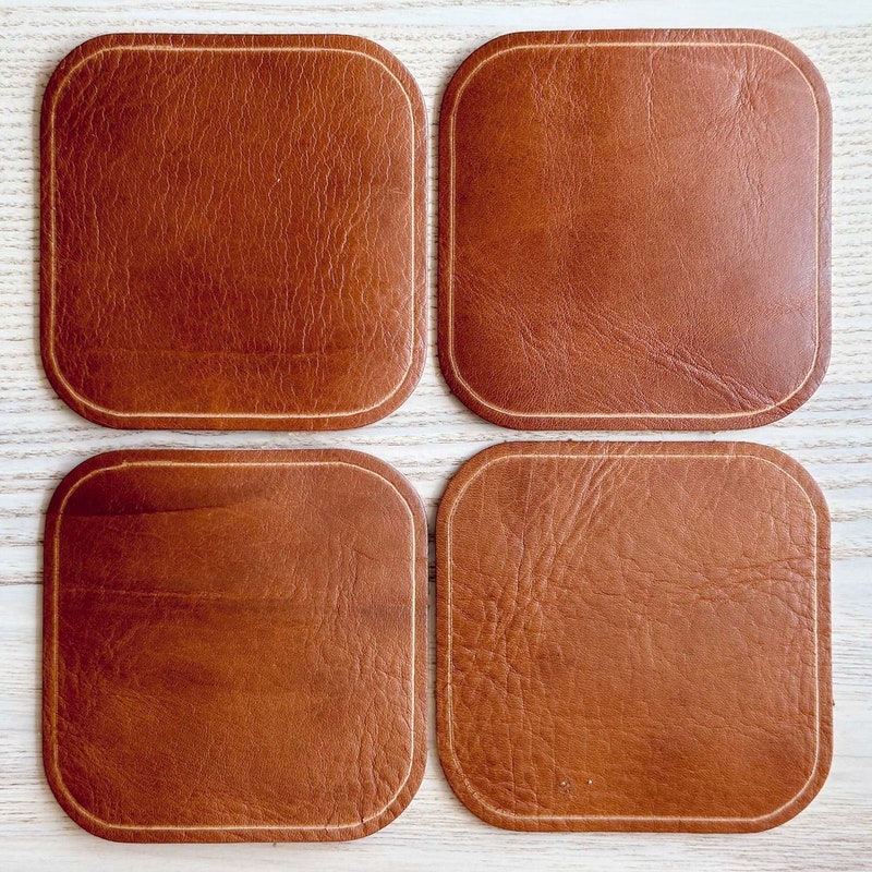 Leather Coaster - Etsy