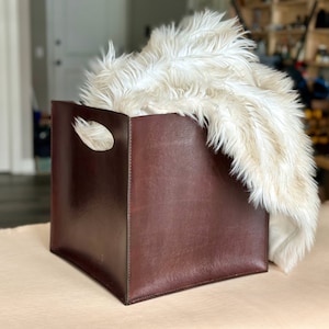 Handmade Leather Storage Box Storage Bin Multiple Sizes Available Hand ...
