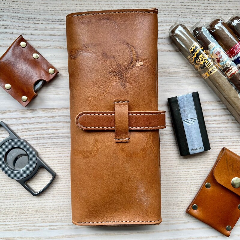 Leather Cigar Case - Etsy