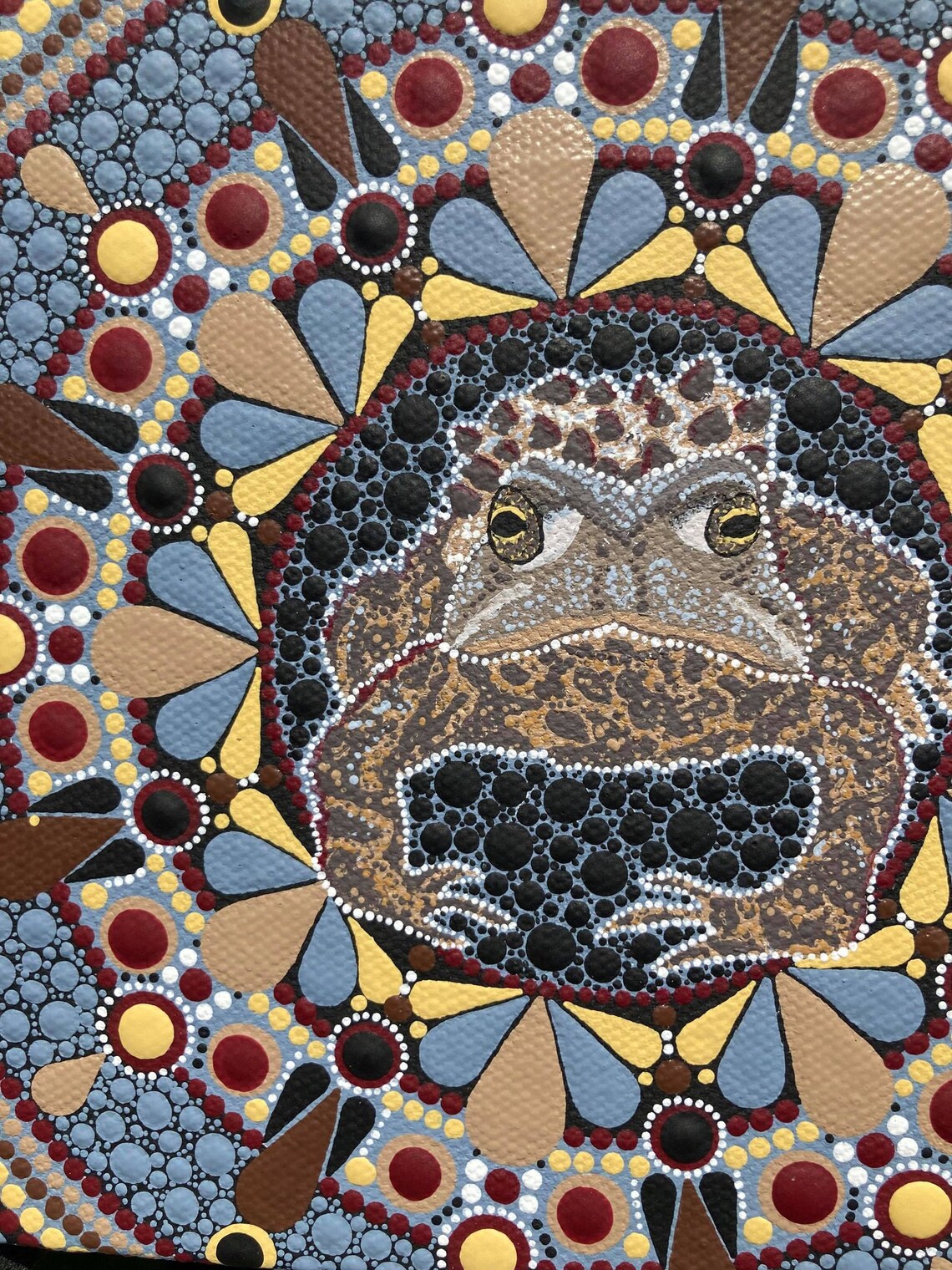 Toad Dot Art, Toad Dot Mandala Art, Toad Art, Toad Hand Painted Canvas ...