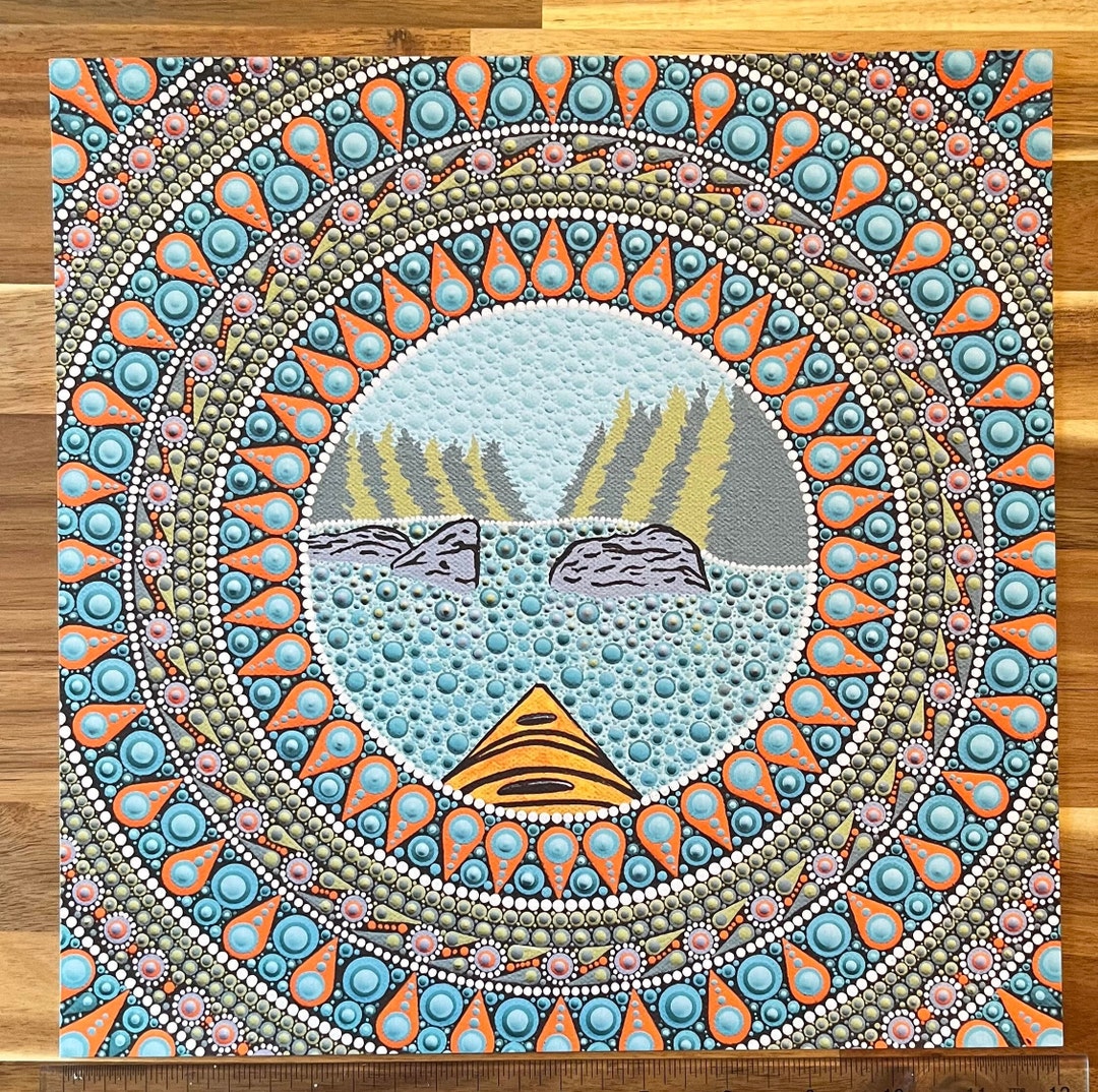 Kayak Dot Mandala Art Print: Lake Giclée, Secluded Landscape - Etsy