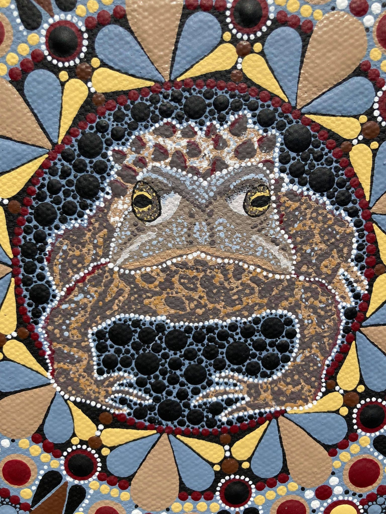 Toad Dot Art, Toad Dot Mandala Art, Toad Art, Toad Hand Painted Canvas ...