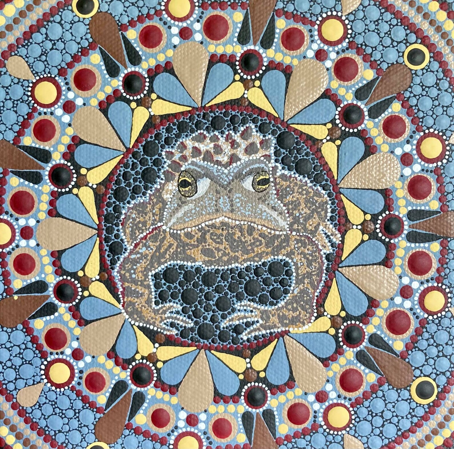 Toad Dot Art, Toad Dot Mandala Art, Toad Art, Toad Hand Painted Canvas ...