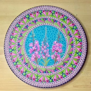 Flower Mandala, Flower Dot Art, Boho Gift, Mandala Dot Art, Hand ...
