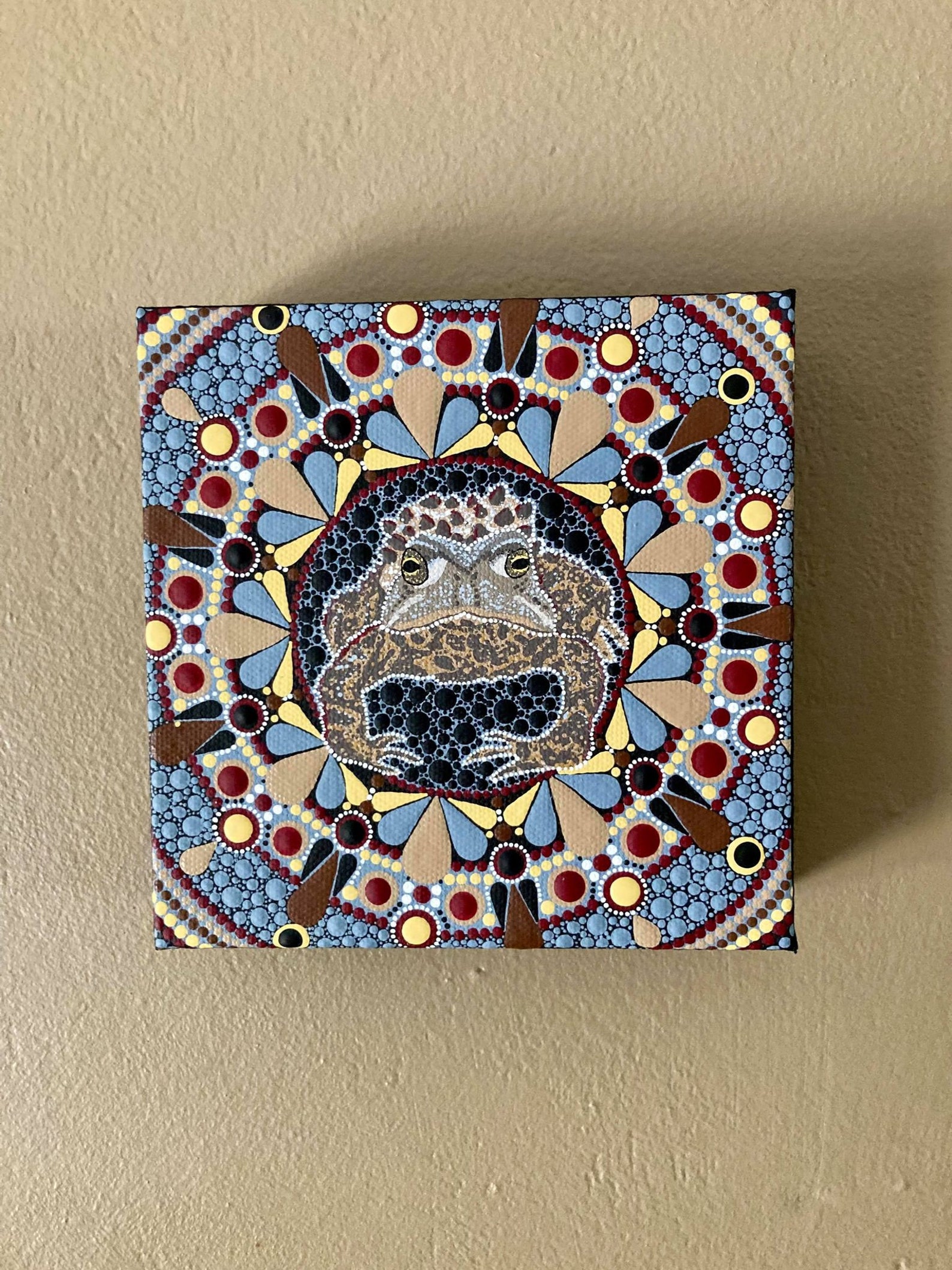 Toad Dot Art, Toad Dot Mandala Art, Toad Art, Toad Hand Painted Canvas ...