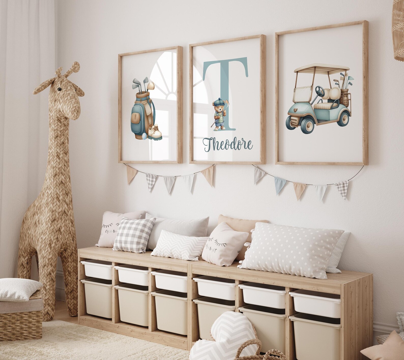 Baby Boy Golf Wall Art -boy Golf Nursery Art -personalized Golfing ...