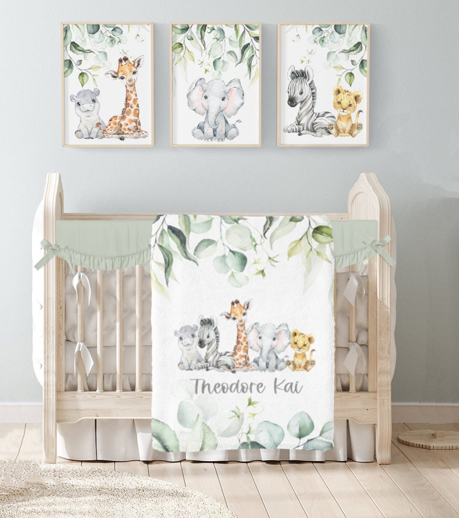 Safari Crib Bedding Set, Safari Nursery, Safari Animal Baby Bedding Set ...