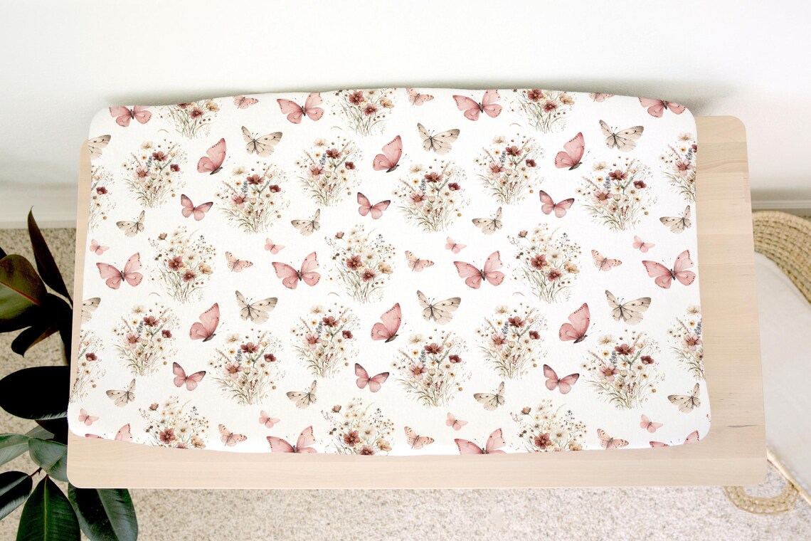 Custom Wildflower Crib Sheet for Baby Girl Botanical Nursery- Boho ...