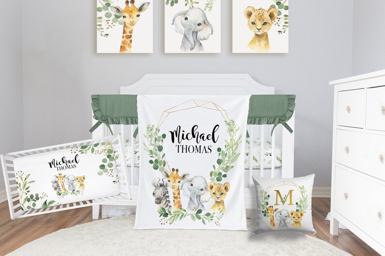 Safari Crib Bedding Set, Safari Nursery, Safari Animal Baby Bedding Set ...
