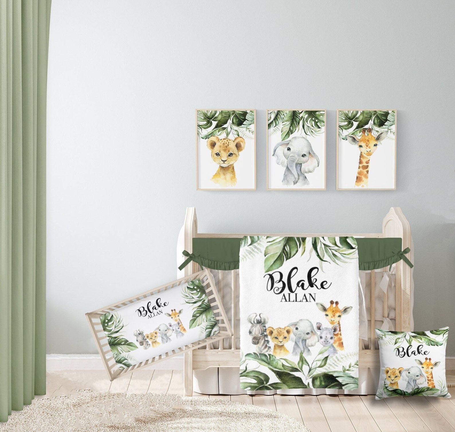 Safari Crib Bedding Set Safari Nursery Safari Animal Baby - Etsy