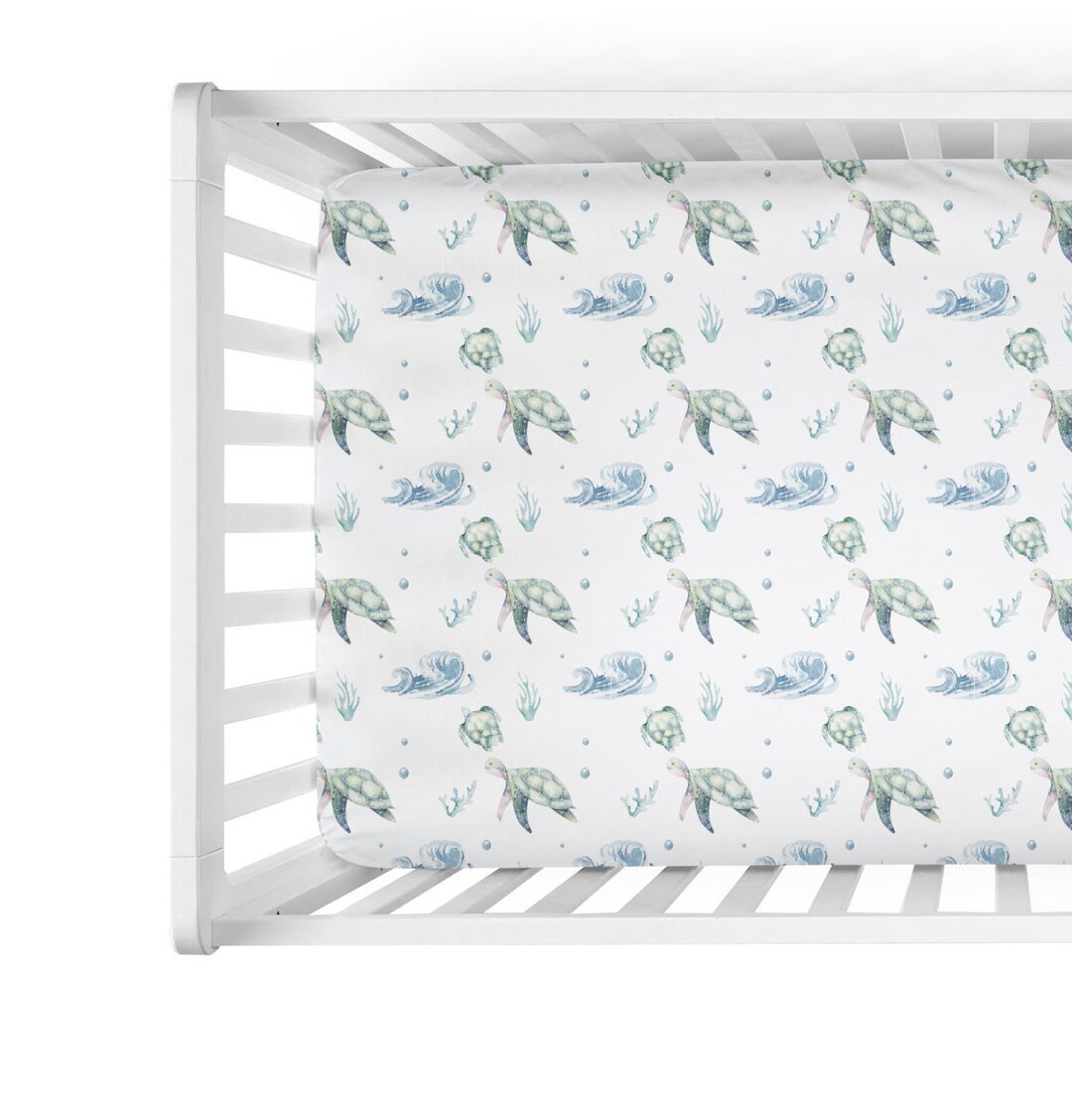 Sea Turtle Crib Sheet for Baby Boy Nursery Gender Neutral Baby Bedding ...