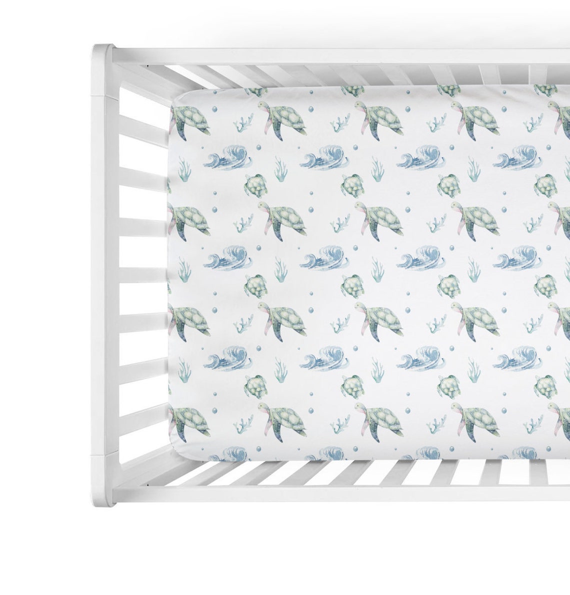 Sea Turtle Crib Sheet for Baby Boy Nursery Gender Neutral Baby | Etsy