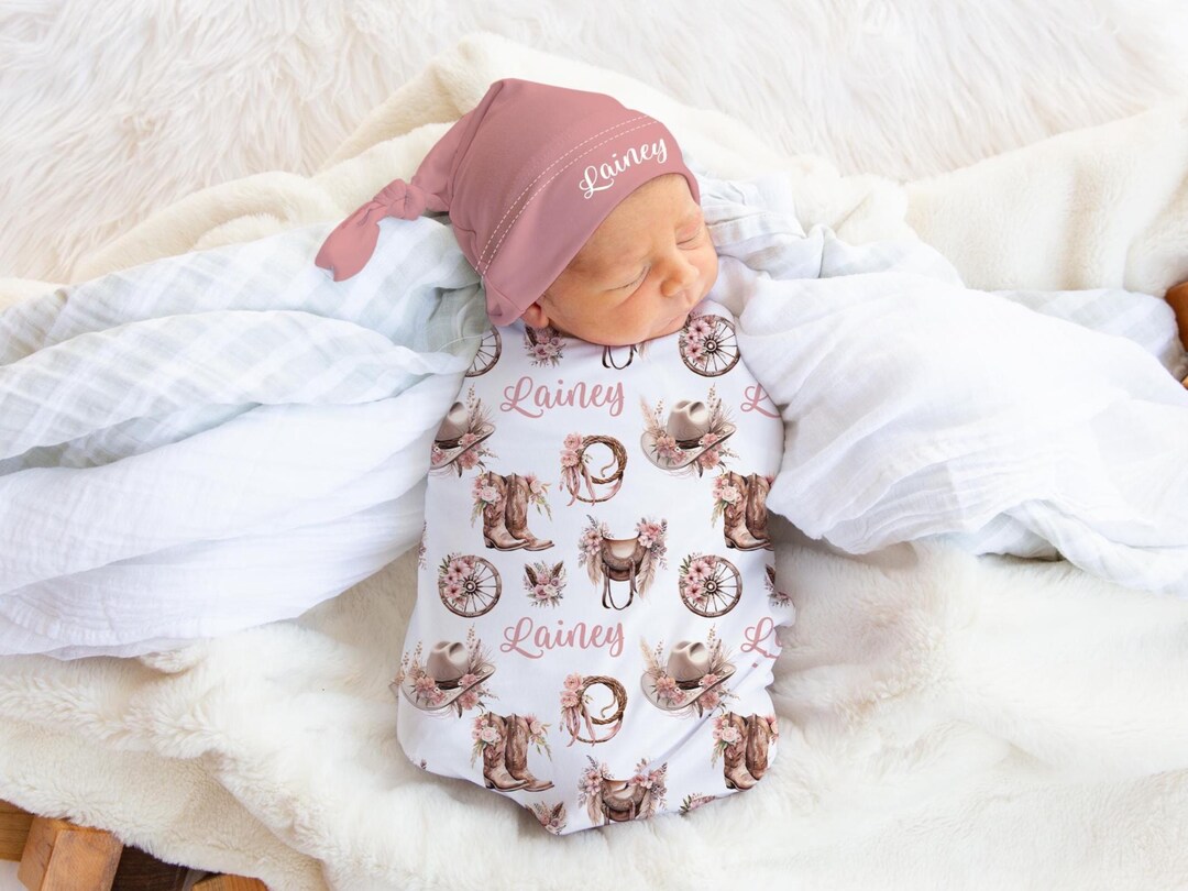 Boho Western Swaddle Set- Personalized Baby Girl Cowgirl Swaddle ...