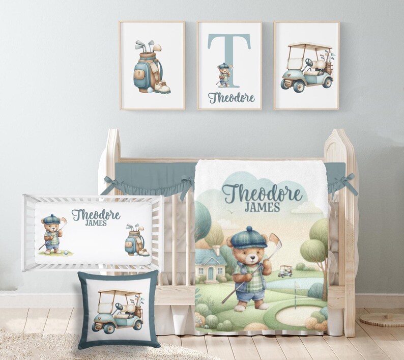 Baby Boy Golf Wall Art -boy Golf Nursery Art -personalized Golfing ...