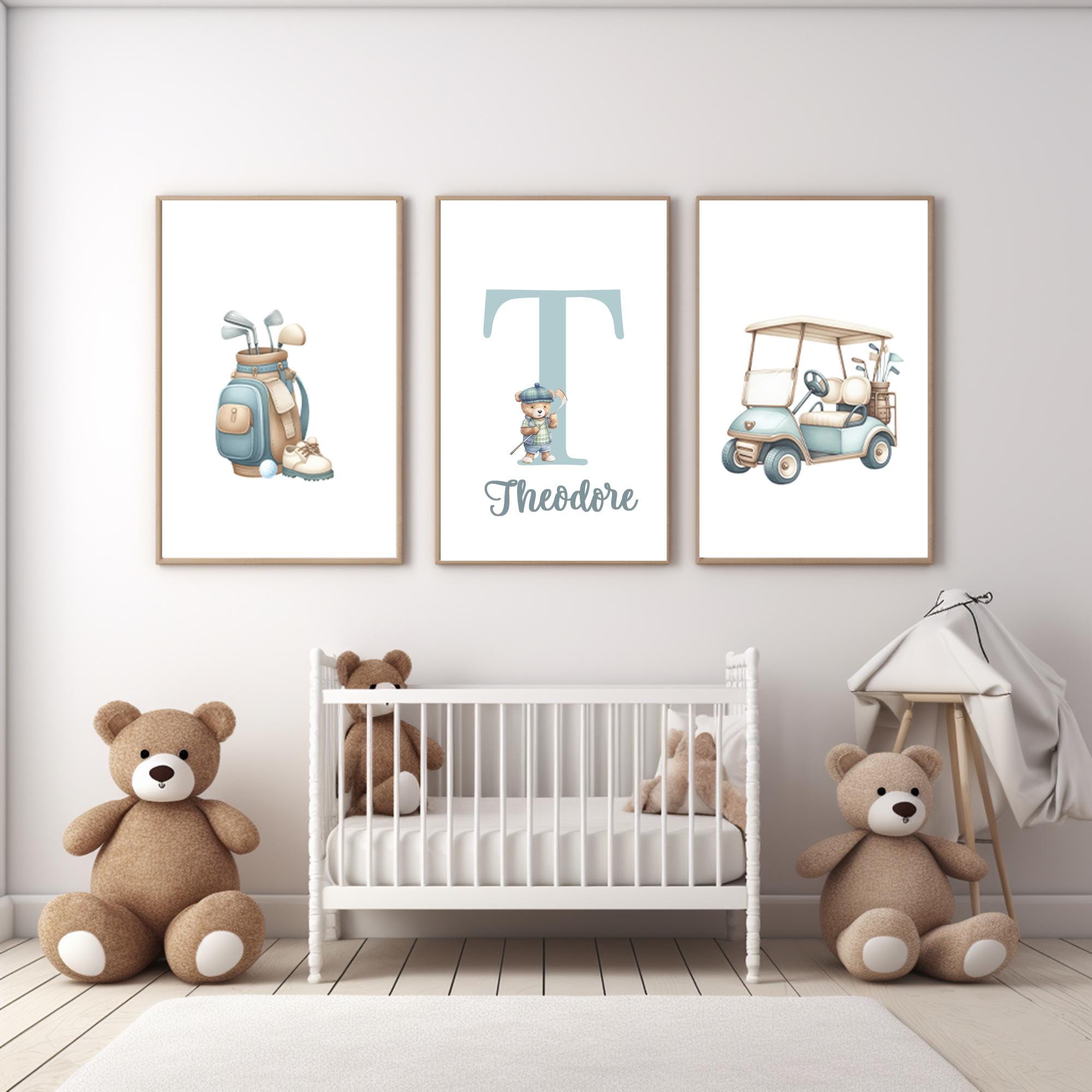 Baby Boy Golf Wall Art -boy Golf Nursery Art -personalized Golfing ...