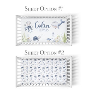 Ocean Crib Bedding Set, Baby Boy Crib Bedding Set, Under the Sea ...
