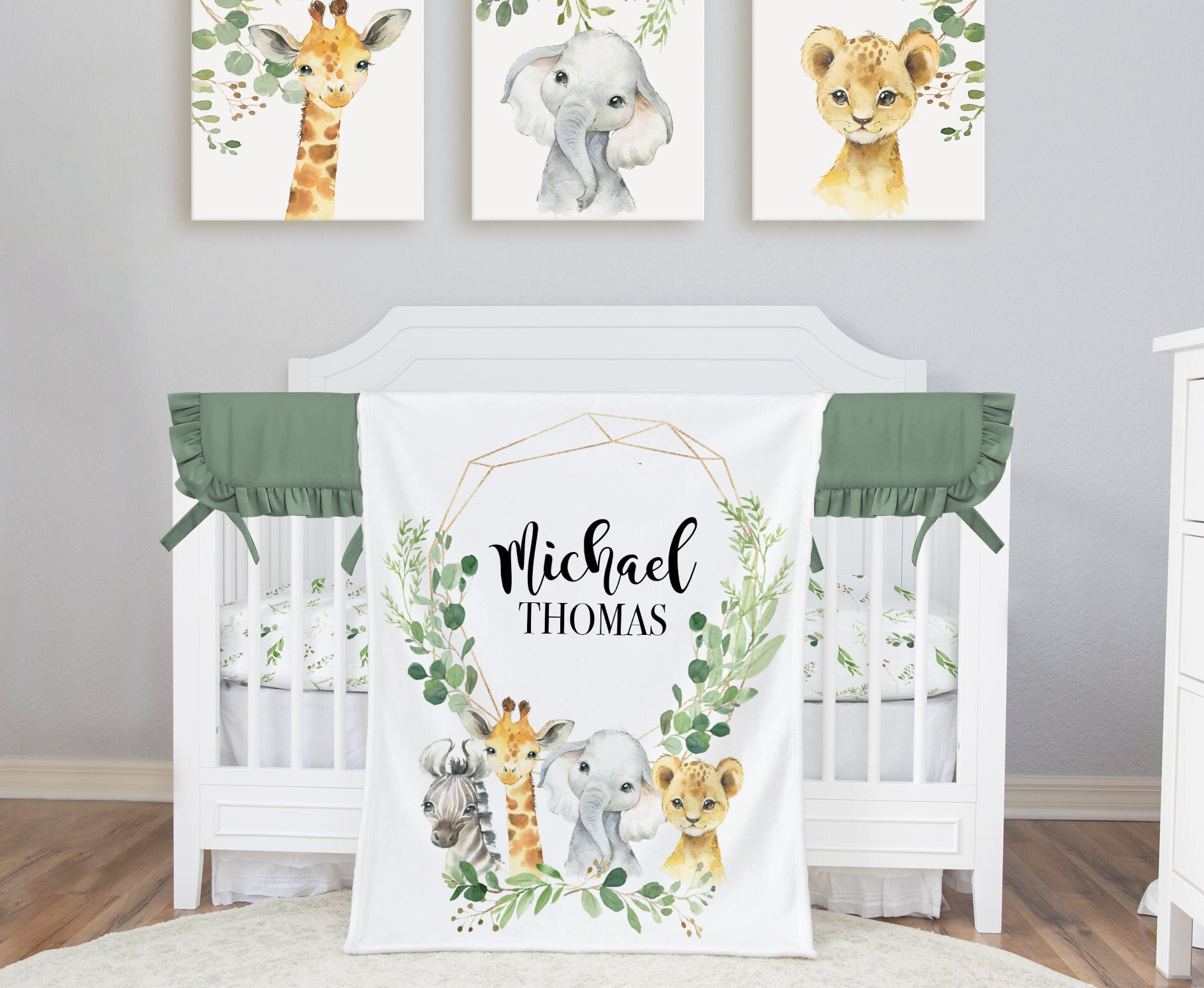 Safari Crib Bedding Set, Safari Nursery, Safari Animal Baby Bedding Set ...