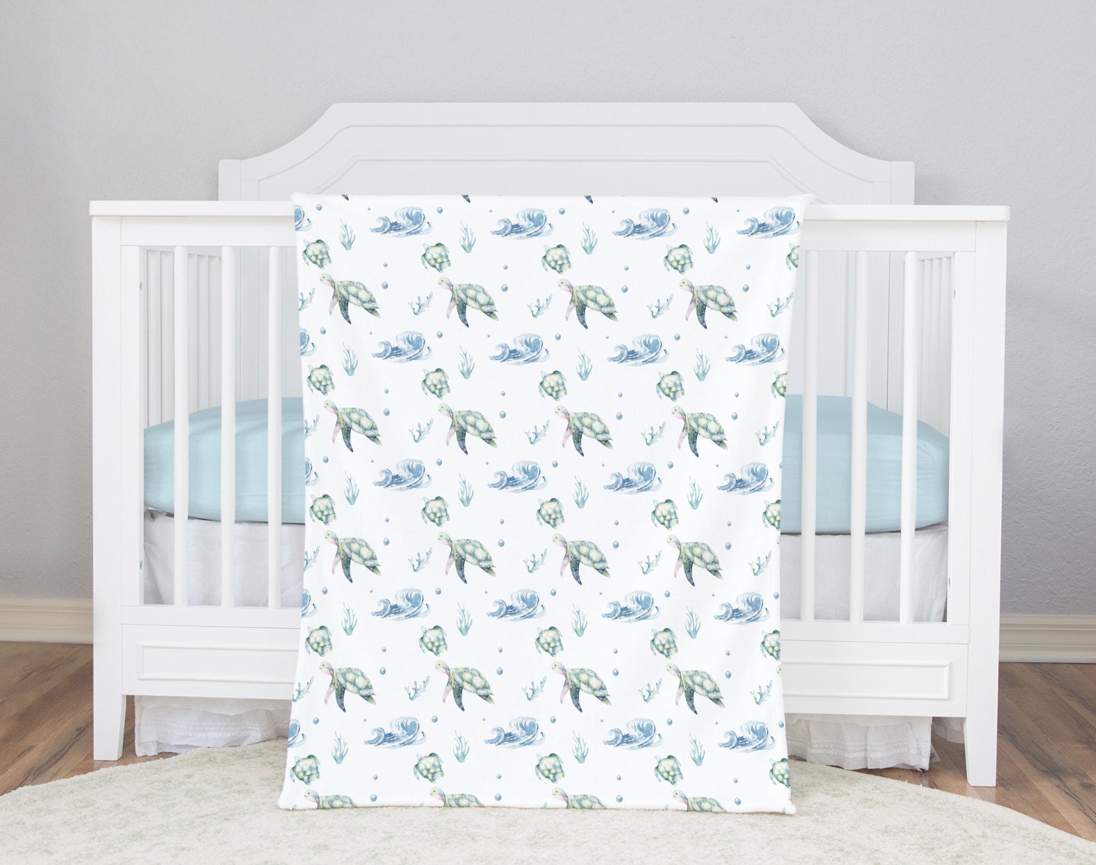 Personalized Baby Boy Blanket with Sea Turtle Baby Blanket Boy | Etsy