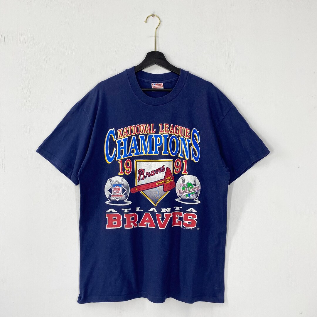 Vintage 90s Atlanta Braves T-shirt Champions MLB Sportswear Single ...